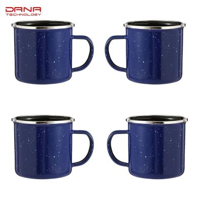 China Lightweight Handmade Enamel Metal Drink Cup Enamel Camping Mugs Convenient for sale