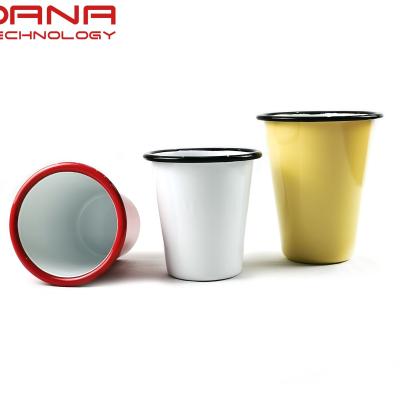 China 350ml Enamel Coffee Mug Vintage Customized Logo Sublimation Dishwasher Safe for sale