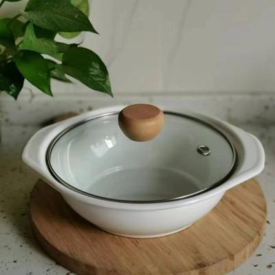 China Glass Lid Kitchen Cook Pots Enamel Carbon Steel Cookware Sets 16cm 18cm 20cm 22cm 24cm for sale