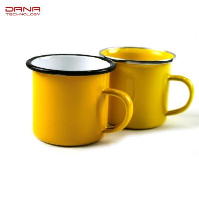 China 11cm Sublimation Enamel Carbon Steel Coffee Mug 350ml 11oz Camping Production 30 Days Business Festival Gifts Enamel Mug for sale