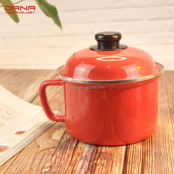 Quality Customized Color 1.45L Enamel Noodle Pot With Comfortable C Shape Handle for sale