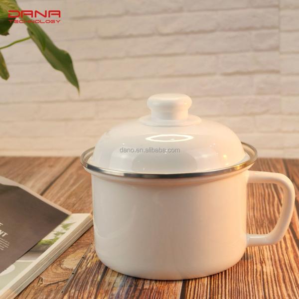 Quality Customized Color 1.45L Enamel Noodle Pot With Comfortable C Shape Handle for sale