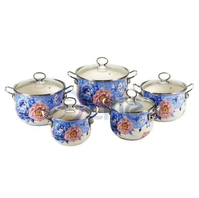 China Cast Iron Enamel Coating Pots Casserole Water Kettle Multipurpose General Gas Induction Cooker for sale