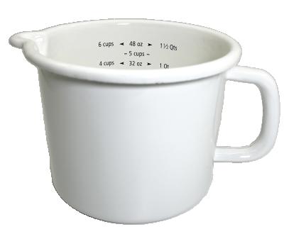 China Customized Enamel Measuring Mug Carbon Steel Personalized Color Decal Milk Coffee Drinkware Cup for sale