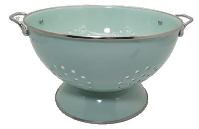 China Home Kitchen Enamel Colander Multi-Use Colorful Sturdy Handle for sale