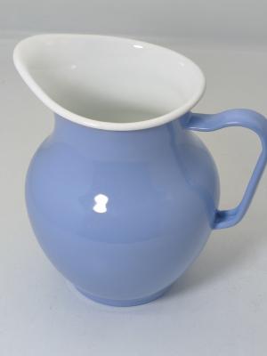 China Solid Color Plain Belly Shaped Enamel Pitcher Durable Enamel Kettle Enamel Tableware For Daily Drink Storage for sale