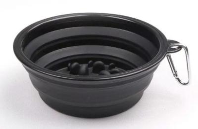 Cina Ciotola di gomma lenta pieghevole portatile Eco dell'alimento della ciotola 35oz del cane dell'alimentatore amichevole in vendita