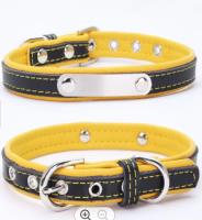 China Adjustable PU Leather Dog Collars Custom Pet Collar Leash for sale