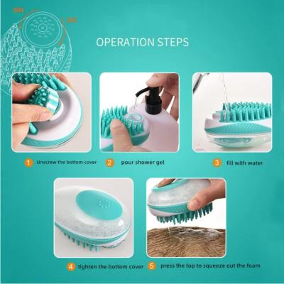 Cina Il massaggio del bagno della spazzola del lavaggio dell'animale domestico dell'ABS spazzola le setole molli del silicone in vendita
