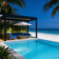 Quality Windproof Rainproof Aluminum Alloy Retractable Square Gazebo Smart Remote for sale