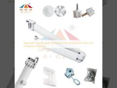 New A08 Type Beveled Aluminum Arm Accessories Screw On Installation Method