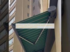 Aluminum Alloy Outdoor Sunshade Awning Windproof Retractable Awning With Lights
