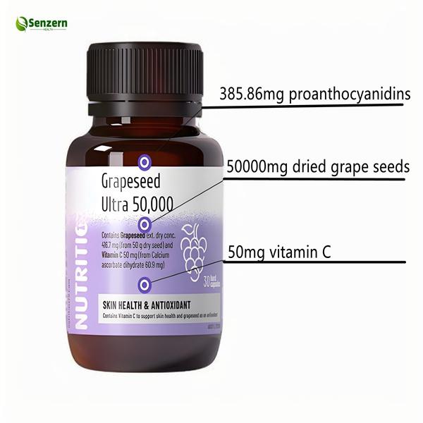 Quality Grape Seed Soft Capsule 60pcs 90pcs OEM Proanthocyanidin Capsules for sale