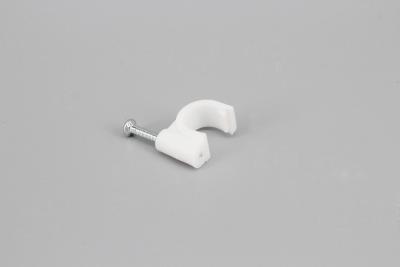 China DEMOELE Round PE material  natural color Cable Clip Wire and Cable Fixing Clip Plastic Clips for sale