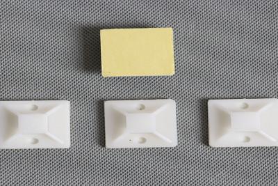 China DEMOELE 30*30mm white plastic nylon self adhesive cable tie mount for cable ties without drilling hole on board for sale