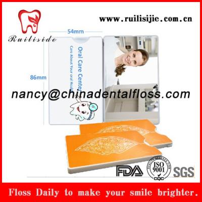 China Premium promotion 20M customized credit card shape dental floss for sale