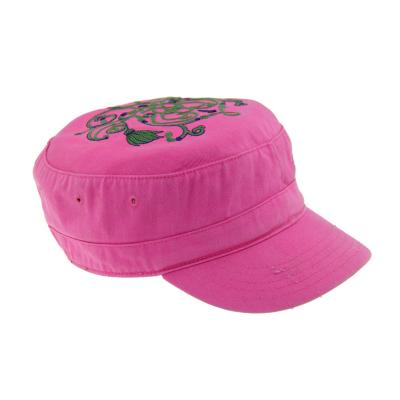 Cina Cappelli militari ricamati in cotone rosa con lavatura di emergenza in vendita