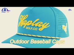 Cappelli da baseball da esterno ricamati in 3D con strisce tessute davanti e fori laser dietro