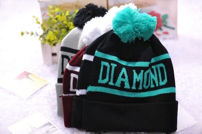 China Hot sale knitted beanie,popular beanie with pom pom,custom beanie with your own logo promotion beanie(YC-beanies003) for sale