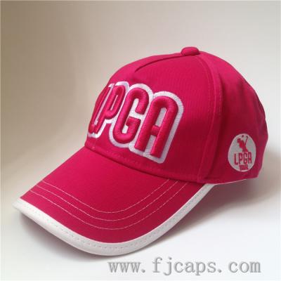 China 【FUJUE】 LPGA golf caps, LPGA golf hats for girl,big logo embroidery golf hats OEM hats for sale