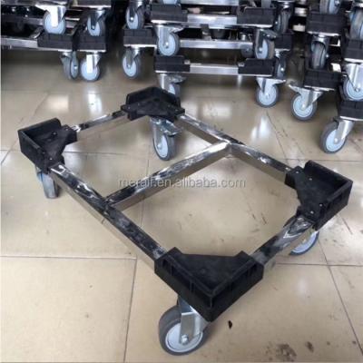 中国 4車輪のアルミニウム プラットホームのトラックのトロリー カートのスーパーマーケットの兵站学の家の交通機関の大箱箱は移動トロッコを運ぶ 販売のため