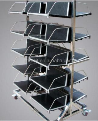 China ESD Antistatic circulation pcb storage Rack esd PCB cart trolley with hanging pcb rack for sale