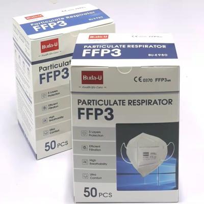 Cina 5 strati della maschera di polvere bianca FFP3, semimaschera di filtraggio FFP3 senza valvola in vendita