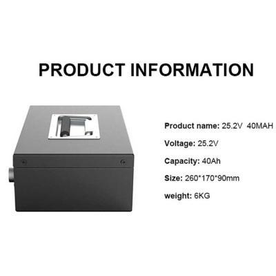 China Robot Power 24V Lithium Iron Phosphate Battery Manufacturers 25.2v 40ah for sale