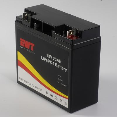 China 5000 Zyklusdauer 12V 25AH Akku mit Bluetooth-Funktion zu verkaufen