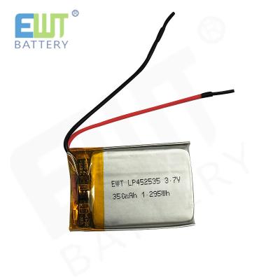 China LP452535 3.7V 350mAh Lithium Polymer Battery with Max Charging Current 1C for sale