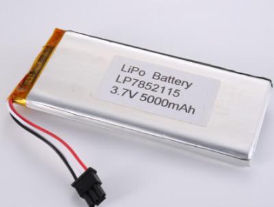 China LP7852115 3.7V 5000MAH Li-Ionen-Batterie Hersteller OEM Odm Unterstützt hohe Kapazität LiPo-Pack mit 2-3 Stunden Ladezeit for sale