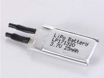China LP171320 3.7V 25MAH batterie rechargeable au lithium polymère légère et puissante avec protection contre les PCB for sale