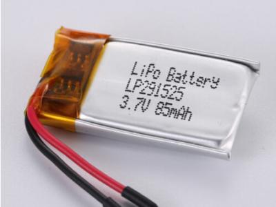 China Защита от перетока LP291525 3.7V 85MAH Ли-ионная батарея для быстрой доставки for sale