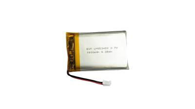 China LP853450 3.7V 1500mAh Miniatuur LiPo batterij -20°C tot 60°C Te koop