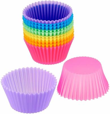 China New Reusable Cupcake Silicone Molds Non Stick And Easy To Clean for sale