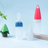 China Silicone Baby Bottles With Spoons For Infants Aged 0-12 Months for sale