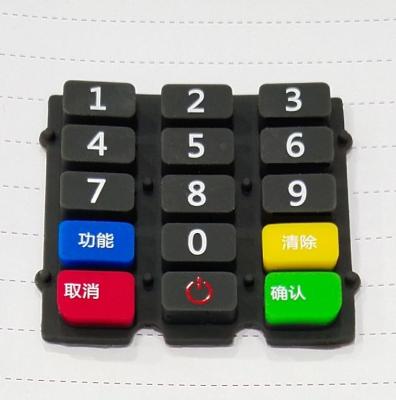 China Secondary Injection Molded Silicone Keyboard For POS Terminal for sale