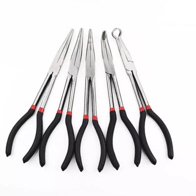 Cina Bent Long Nose Pliers Bent pinze di anello elastico lunghe di portata della curva ad angolo da 90 gradi in vendita