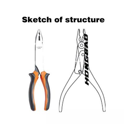 中国 長い首のプライヤーの側面のカッターを切る高いてこ比の対角線8"ニッパー 販売のため