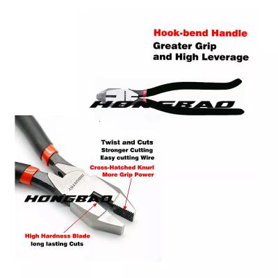 China 8" 9" 9.5" Electrical Insulated Combination Plier Heavy Duty Lineman Diagonal Side Cutter for sale