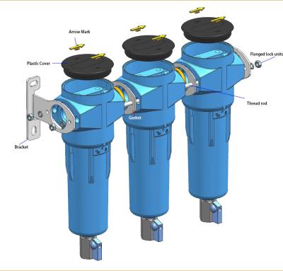 China 1.6Mpa Activated Carbon Compressed Air Filter for sale