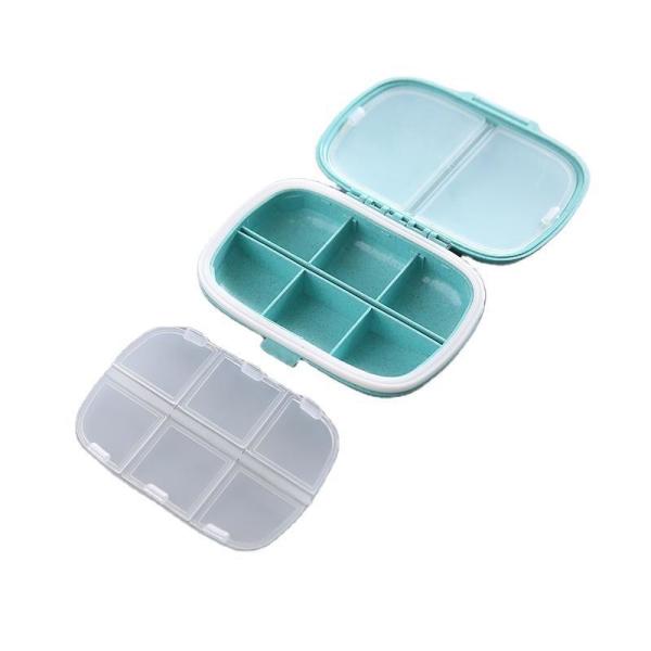 Quality Customed Weekly Wheat Straw Pill Dispenser Medicine Case 7 Day Pill Box 8 for sale