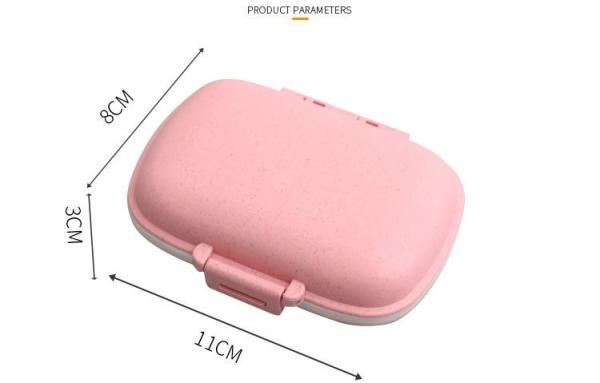 Quality Customed Weekly Wheat Straw Pill Dispenser Medicine Case 7 Day Pill Box 8 for sale