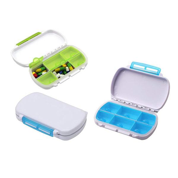 Quality Small Travel Pill Organizer Daily Pill Case 6 Compartments pill box for sale