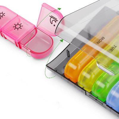 China Weekly Pill Organizer 3 Times a Day  Pill Box 21 Cases Monthly Travel Pill Box for sale
