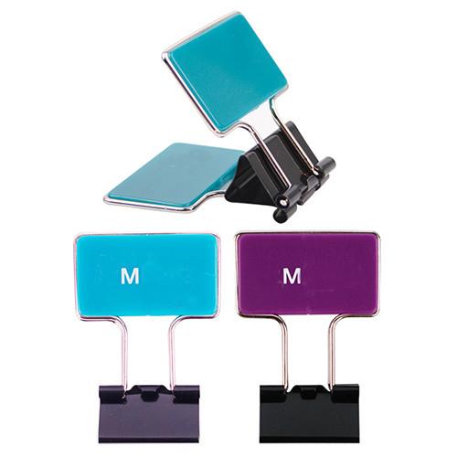 Quality Advertising Custom 25 mm 32 mm Shape Logo Printing Plastic Panel Metal Clips Fold Back ABS Sheet Binder Clip for sale