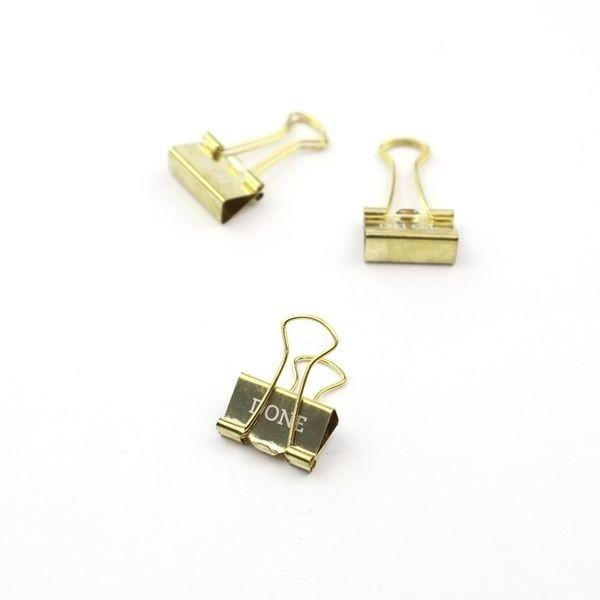Quality Gold color office school metal binder clips paper clips for sale