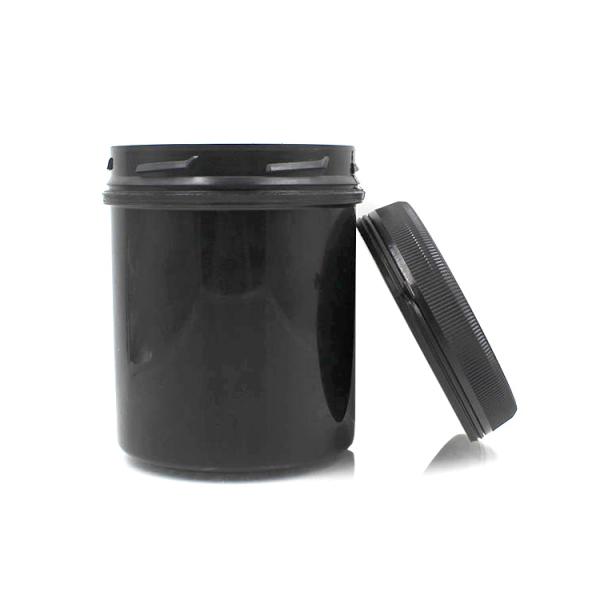 Quality 1000ml Hdpe Black Plastic Jar Container With Screw Lid for sale