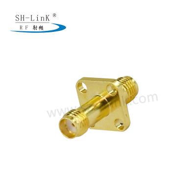 China SMA Female to SMA Female Bulkhead 4 Hole Flange Mount Connector Adapter for sale