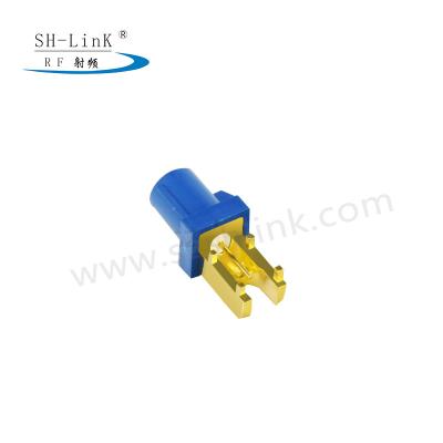 China Car GPS Fakra C Male Blue Right Angle End Launch PCB Connector for sale